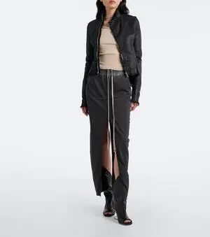 Rick Owens Leather Cantilever Mid-calf Boots