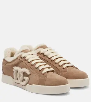 Dolce & Gabbana Dg Suede Lace-up Sneakers - Brown