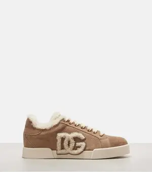 Dolce & Gabbana Dg Suede Lace-up Sneakers - Brown
