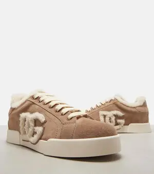 Dolce & Gabbana Dg Suede Lace-up Sneakers - Brown