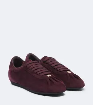 Dolce & Gabbana Dg Suede Lace-up Sneakers - Burgundy