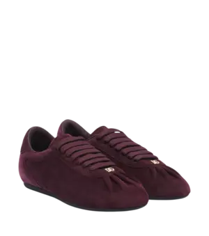 Dolce & Gabbana Dg Suede Lace-up Sneakers - Burgundy