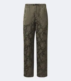 Dries Van Noten Jacquard Straight Leg Pants - Green