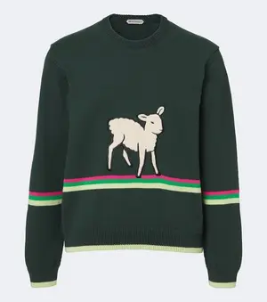 JW Anderson Embroidered Cotton Sweater - Green