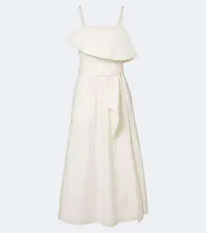 Proenza Schouler Reign Ruffled Cotton-blend Midi Dress - White