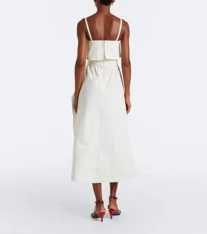 Proenza Schouler Reign Ruffled Cotton-blend Midi Dress - White