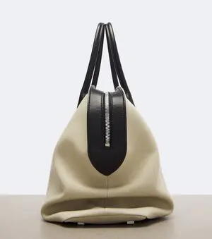 THE ROW Agnes 15 Leather-trimmed Canvas Tote Bag