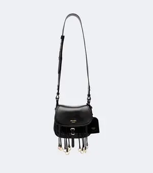 Prada Corsaire Mini Fringed Leather Shoulder Bag