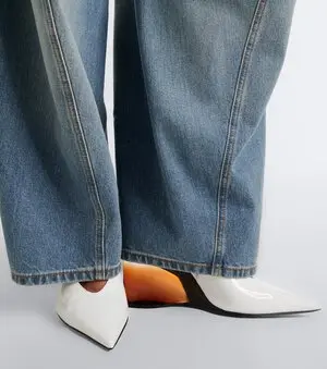 Alaïa Invisible Leather Wedge Pumps