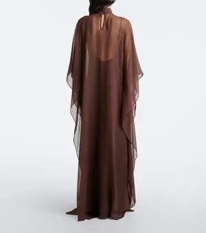 TALLER MARMO Silk Crêpe Fil Coupé Kaftan