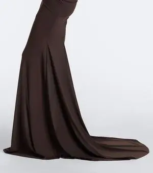 Alex Perry One-shoulder Mesh Gown