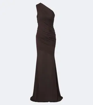Alex Perry One-shoulder Gown - Brown