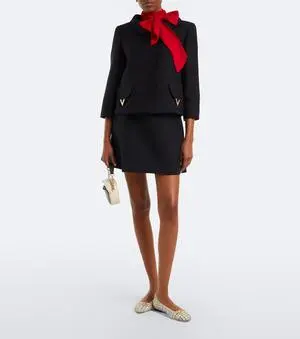 Valentino Garavani Vlogo Bouclé Ballet Flats