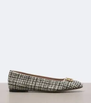 Valentino Garavani Vlogo Bouclé Ballet Flats