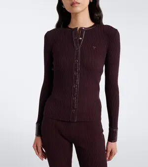 COURREGES Courrèges Ribbed-knit Cardigan With Button Detail