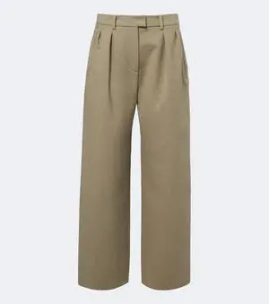 Magda Butrym Cotton Wide-leg Pants - Green