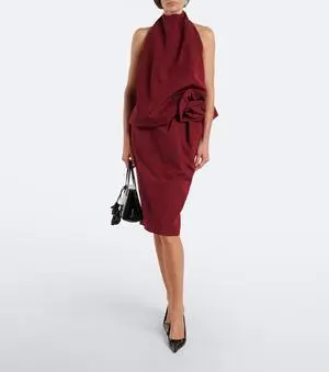 Magda Butrym Floral-appliqué Midi Skirt - Burgundy