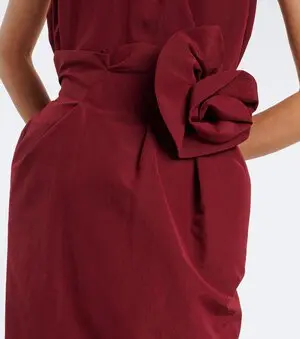 Magda Butrym Floral-appliqué Midi Skirt - Burgundy