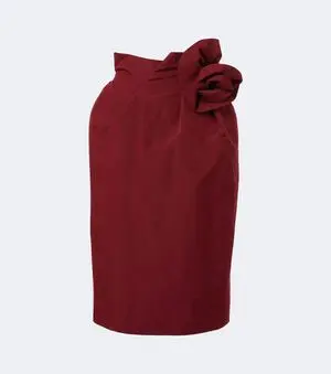 Magda Butrym Floral-appliqué Midi Skirt - Burgundy