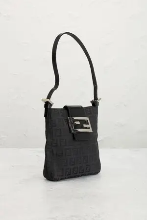 Fendi Zucchino Hobo Bag - Black