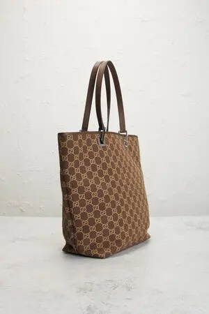 Gucci Vintage Gg Canvas Tote Bag - Brown