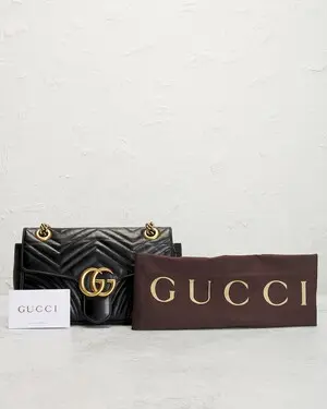 FWRD RENEW Gucci Gg Marmont Shoulder Bag - Black