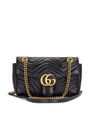FWRD RENEW Gucci Gg Marmont Shoulder Bag - Black