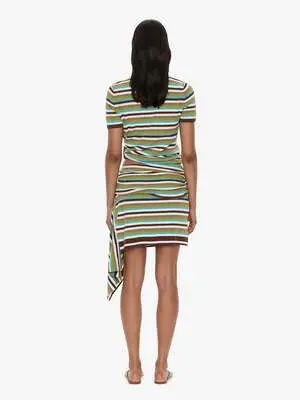 Christopher Esber Stripe Knit Orbit Tee - Vert Stripe