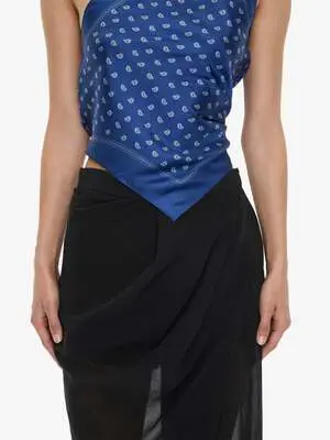 Christopher Esber One-shoulder Bandana Scarf Tie Top