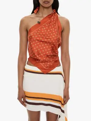 Christopher Esber One-shoulder Bandana Scarf Tie Top