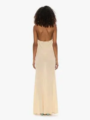 Christopher Esber Beach Quartz Halter Maxi Dress - Bone