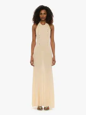 Christopher Esber Beach Quartz Halter Maxi Dress - Bone