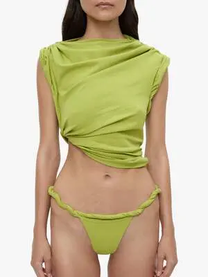 Christopher Esber Asymmetric Draped Tee - Dypsis Green