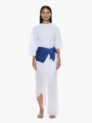 Christopher Esber Draped Skirt Cotton Trouser - White