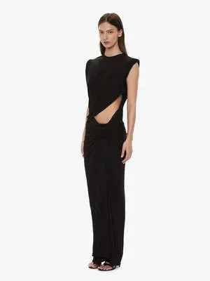 Christopher Esber Twisted Lever Rolled Up Tee Dress - Black