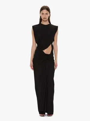 Christopher Esber Twisted Lever Rolled Up Tee Dress - Black