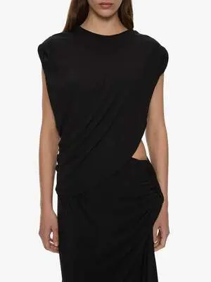Christopher Esber Twisted Lever Rolled Up Tee Dress - Black
