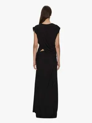 Christopher Esber Twisted Lever Rolled Up Tee Dress - Black