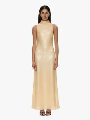 Christopher Esber Opaline Sequin Tank Gown - Butter