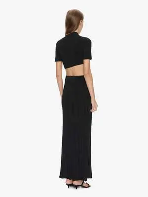 Christopher Esber Maparadita Pleated Full Length Column Skirt - Black