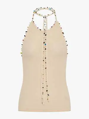 Christopher Esber Beach Quartz Halter Tank - Bone