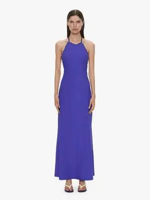 Christopher Esber Beach Quartz Halter Lycra Maxi Dress - Indigo