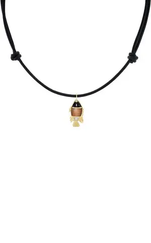 EMILY P. WHEELER 18k Yellow Gold Fish Pendant Necklace - Brown