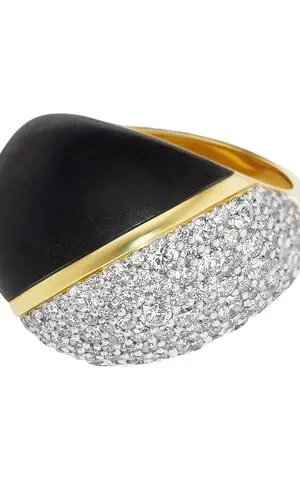 EMILY P. WHEELER 18k Yellow Gold Ebony Dome Ring
