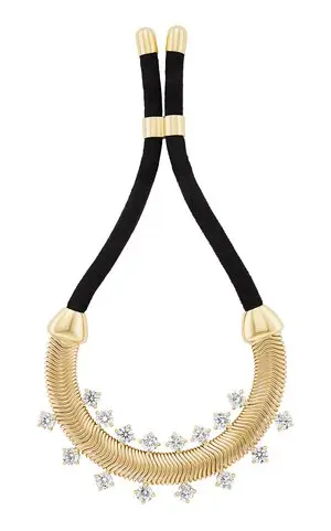 EMILY P. WHEELER 18k Yellow Gold Suede And Snake Chain Diamond Bracelet - White
