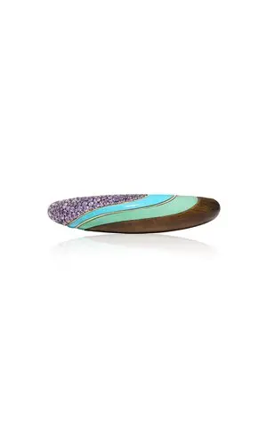 EMILY P. WHEELER 18k Yellow Gold Wood Dome Bracelet - Purple