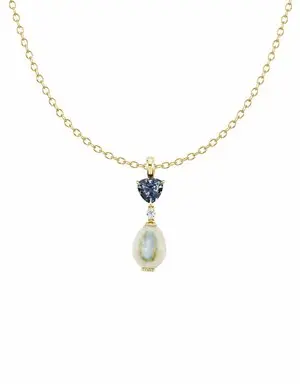 EMILY P. WHEELER 18k Yellow Gold Shell Totem Necklace - Blue