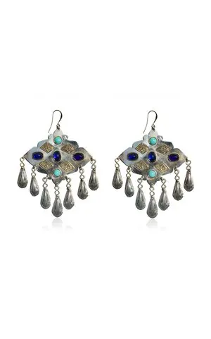 Vertigo Murano & Turquoise Teardrop Amulet Earrings