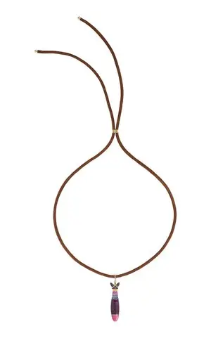 EMILY P. WHEELER 18k Yellow Gold Fish Pendant, Purpleheart Wood - Pink