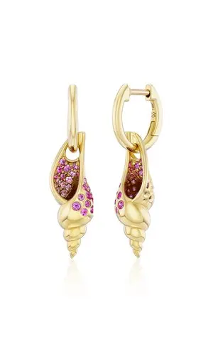 EMILY P. WHEELER 18k Yellow Gold Shell Drop Earrings, Malibu - Pink